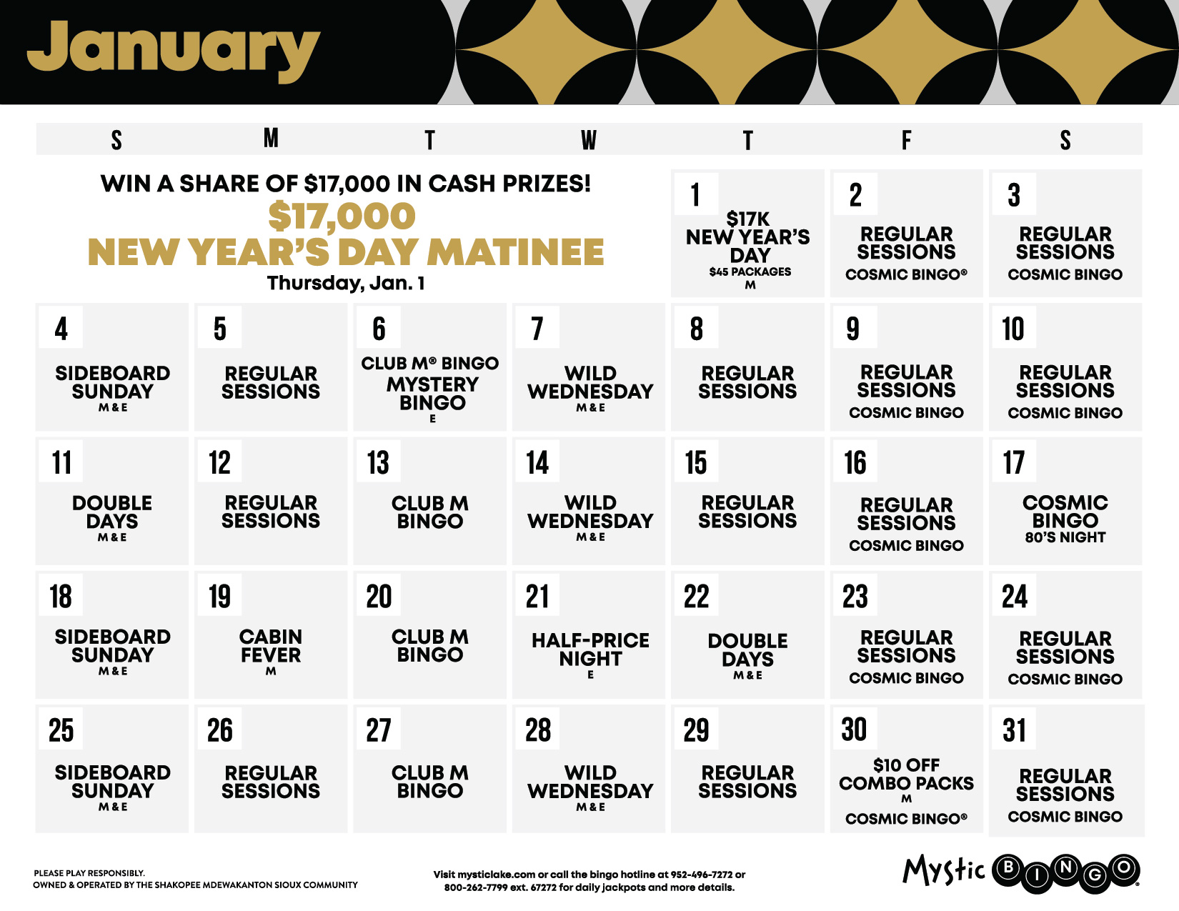 boot kickers bingo schedule